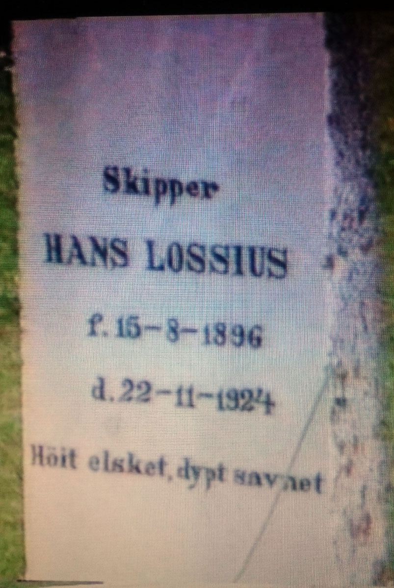 Gravsteiner: Gravsteinen til Hans Bernhard Lossius: Hitterslekt